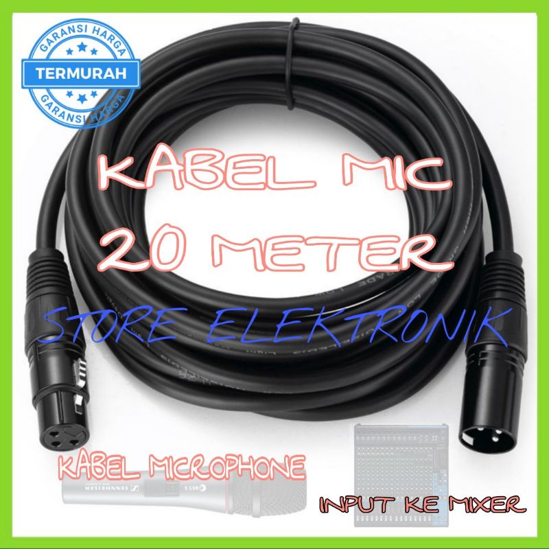 Jual Kabel Mic Original 20 Meter Jack Canon Male To Canon Female Buat ...