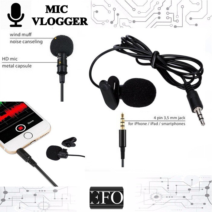 Jual Clip On Mic Microphone 3.5mm Clip On Mikrophone Klip Laptop PC Mic ...