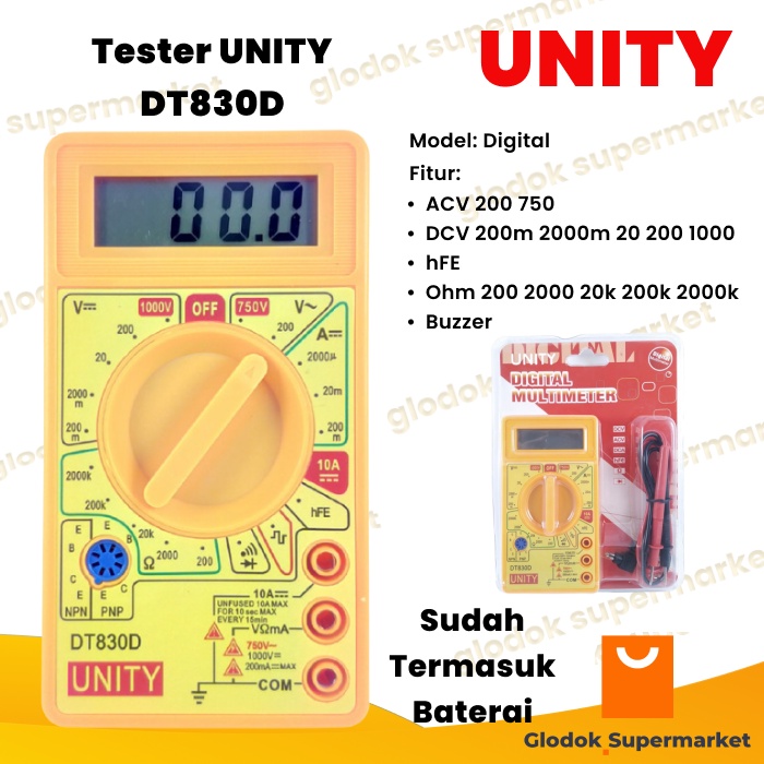 Jual Digital Multimeter UNITY DT830D MultiTester DT-830D Avometer ...