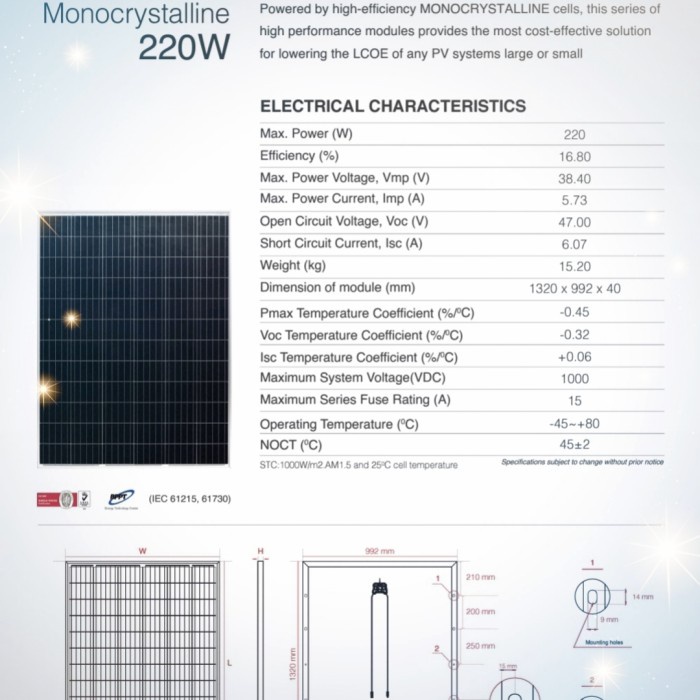 Jual Solar cell 220wp Monocrystalline ica solar | Shopee Indonesia
