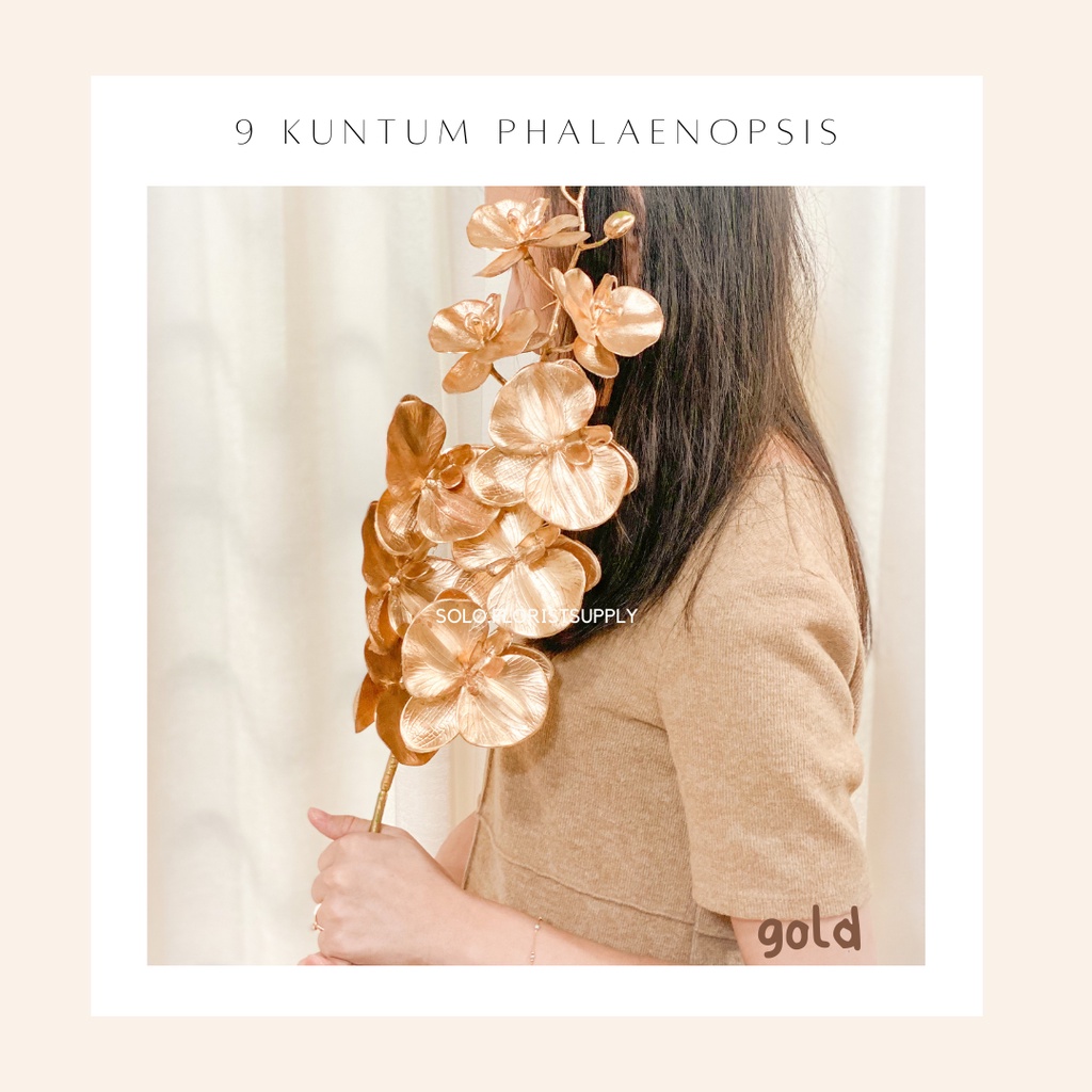 Jual NEW ANGGREK 9 KUNTUM Bunga Buatan Anggrek latex Oncidium ...