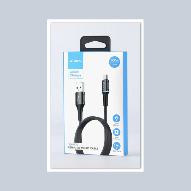 Jual KABEL DATA VIVAN VDM100 USB-A TO MICRO CABLE | Shopee Indonesia