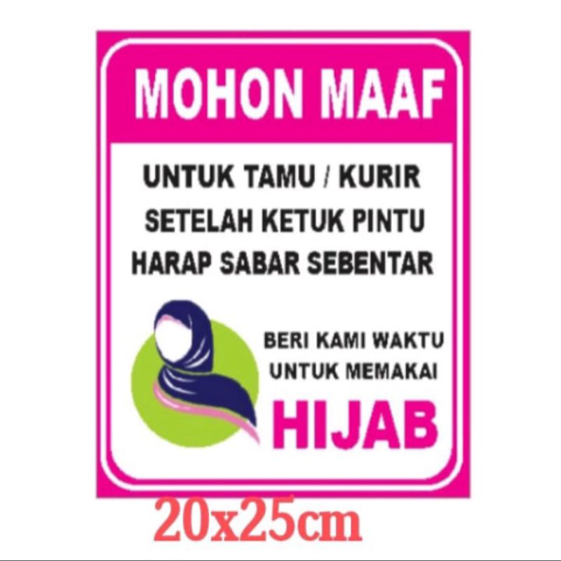 Jual STIKER MOHON MAAF UNTUK TAMU KURIR SETELAH KETUK PINTU HARAP SABAR ...