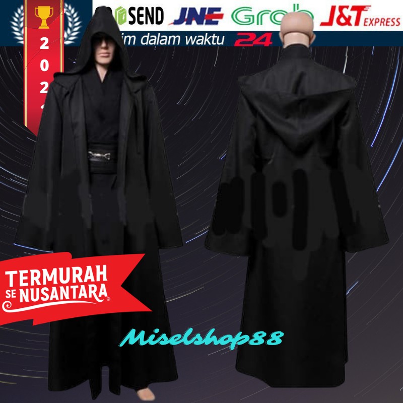 Jual Kostum jubah hitam starwars jedi vader anak dewasa halloween ...