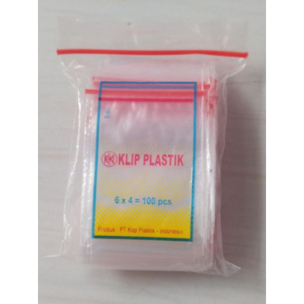 Jual PLASTIK KLIP 6×4cm list merah/Plastik Zipper bag kecil(ecer ...