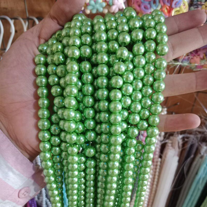 Jual (string/isi -+112 pcs) Mutiara berat sintetis 8mm bahan craft ...