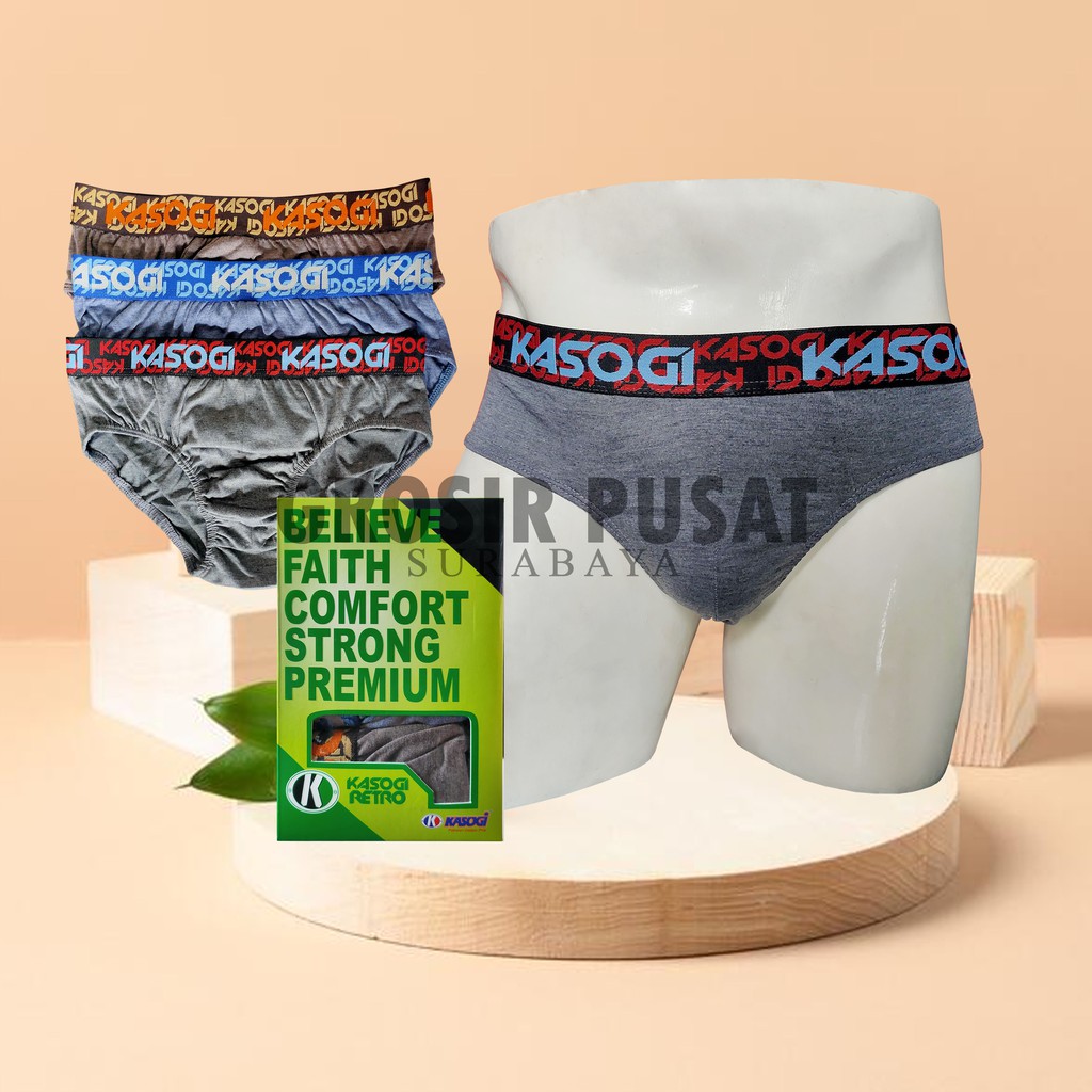 Jual Celana Dalam Sempak Pria Merek Kasogi Retro | Shopee Indonesia