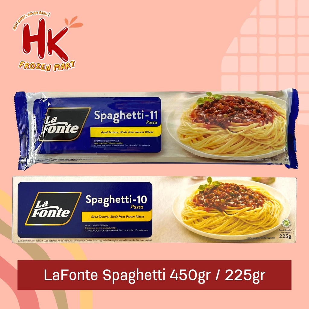 Jual La Fonte Spaghetti 450gr & 225gr (mie pasta spageti macaroni ...