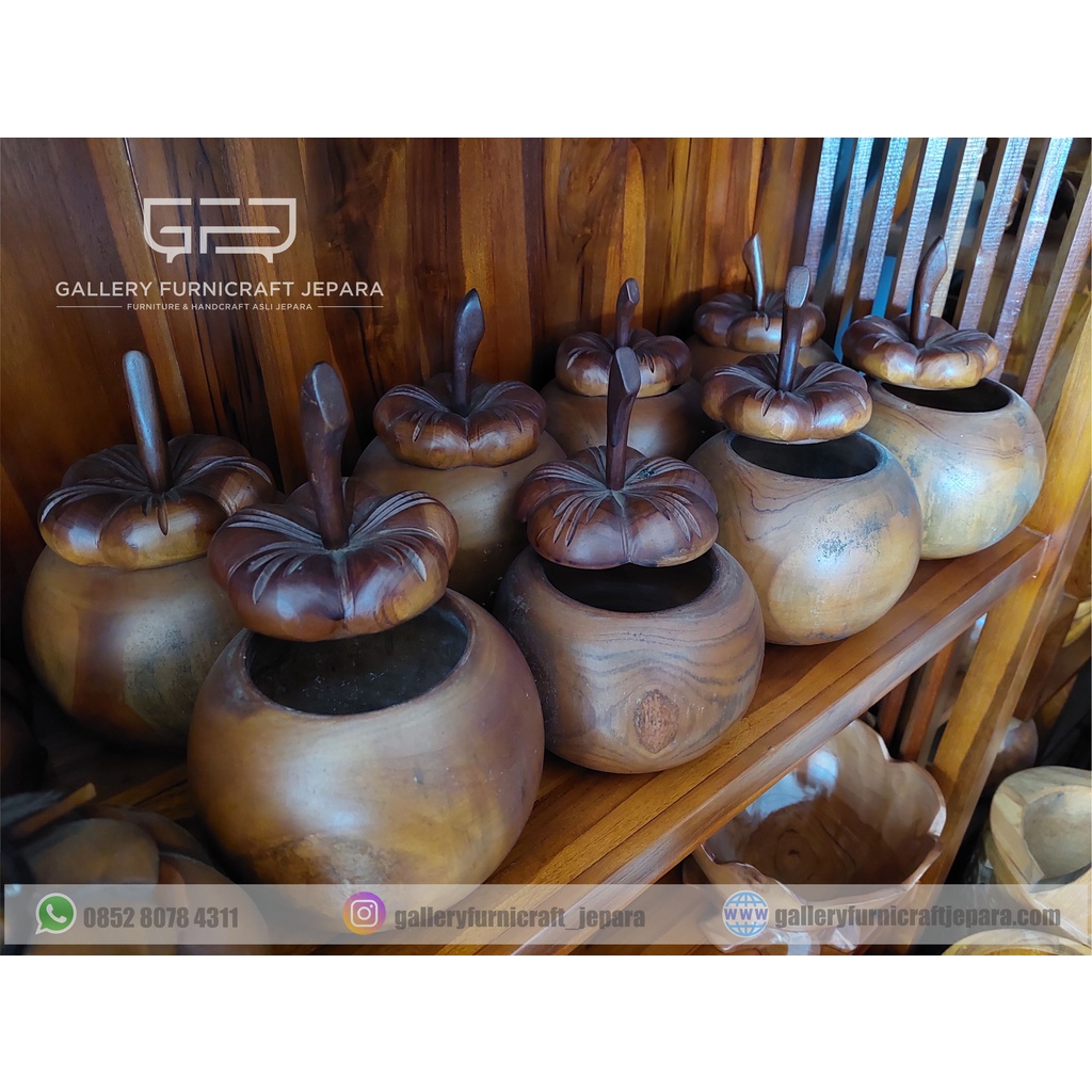 Jual Toples Labu Kayu Jati Natural Doff 15x15x20cm | Shopee Indonesia