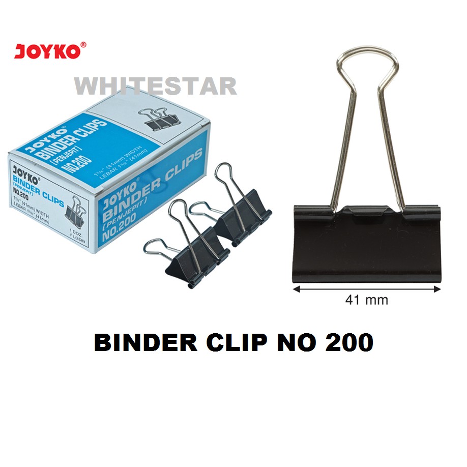 Jual binder clip no 200 joyko / paper clip / klip kertas (pack =12 pcs binders) | Shopee Indonesia