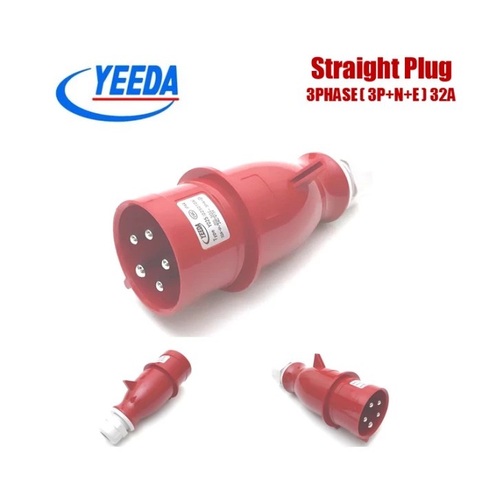 Jual Connector Industrial Plug 3 PHASE 5 PIN 3P+N+E 32A Male ...