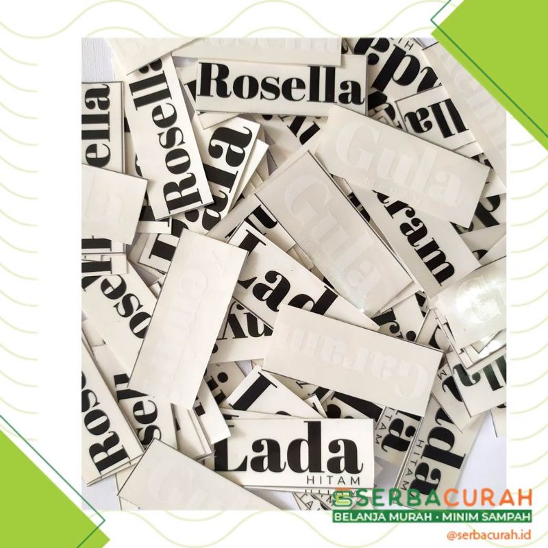 Jual Sticker Label Jar Transparan | Varian Tulisan tercantum di ...
