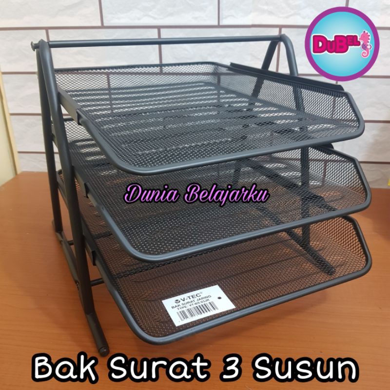 Jual Bak Surat 3 Susun Vtec Jaring VT-2003 Black / Letter Tray Vtec ...