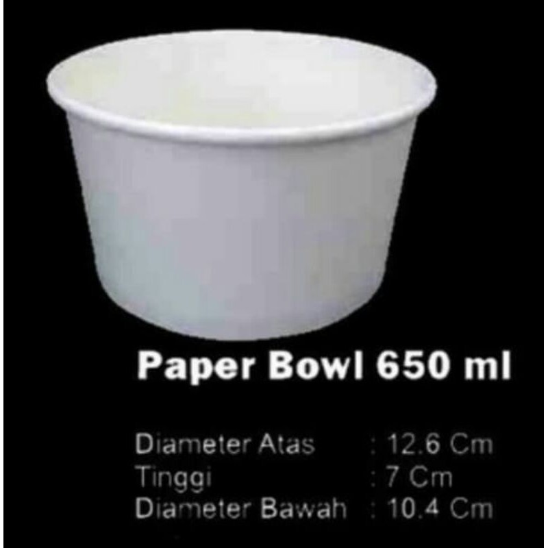 Jual Paper Bowl/Mangkuk Kertas food grade,650ml,isi 50 set.(Termasuk Tutup) | Shopee Indonesia