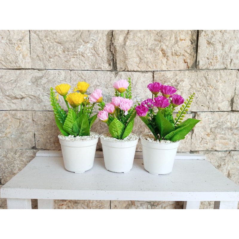 Jual Bunga seruni artificial // bunga pot mini // bunga artificial ...