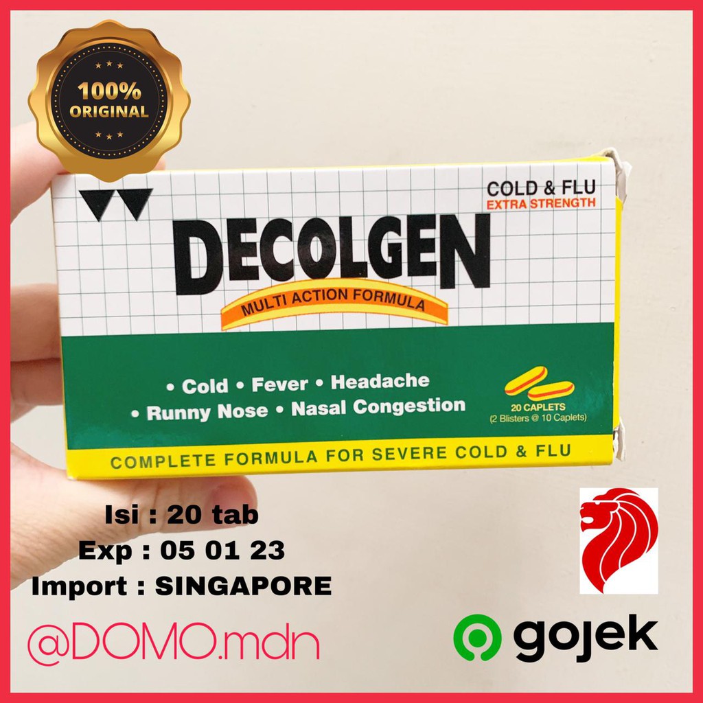 Jual DECOLGEN SINGAPORE COLD AND FLU EXTRA STRENGTH FEVER HEADACHE ...