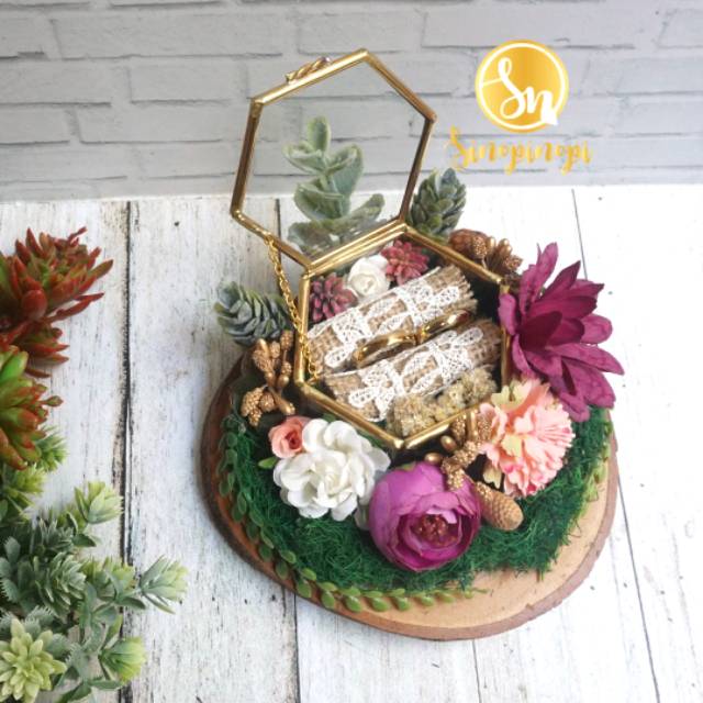 Jual RING BOX ELLE | KOTAK CINCIN TERARIUM HEXAGONAL MINI | LAMARAN ...