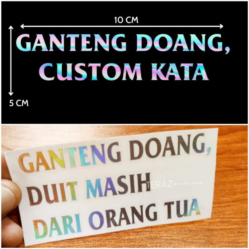 Jual sticker / stiker hologram custom kata suka suka 5cm x 10cm ...