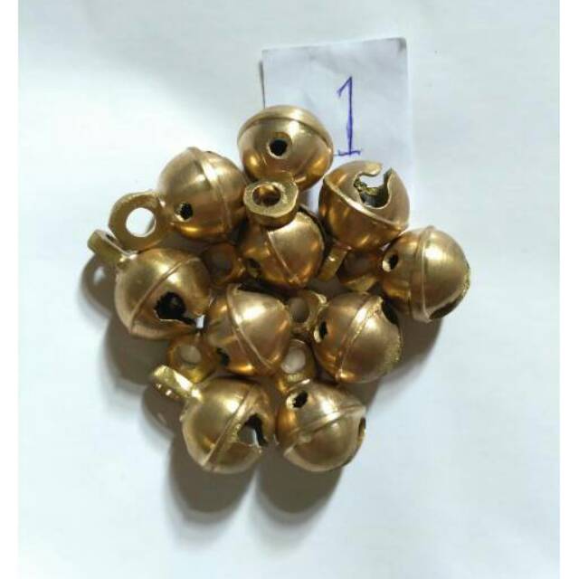 Jual 10 biji Klintingan Krincingan(1,7cm) Kelintingan Kuningan Lonceng ...