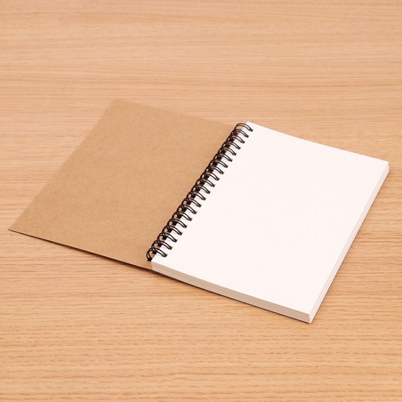Jual Notebook Spiral 100 halaman A5 A6 Sketchbook Gambar Kraft Putih ...