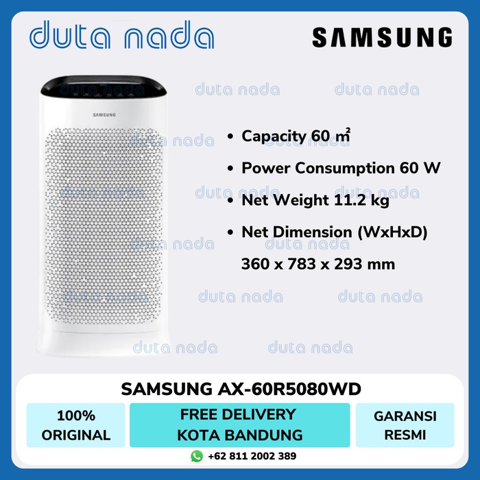 Jual SAMSUNG AIR PURIFIER WITH 3 WAY AIRFLOW AX60R5080WD | Shopee Indonesia