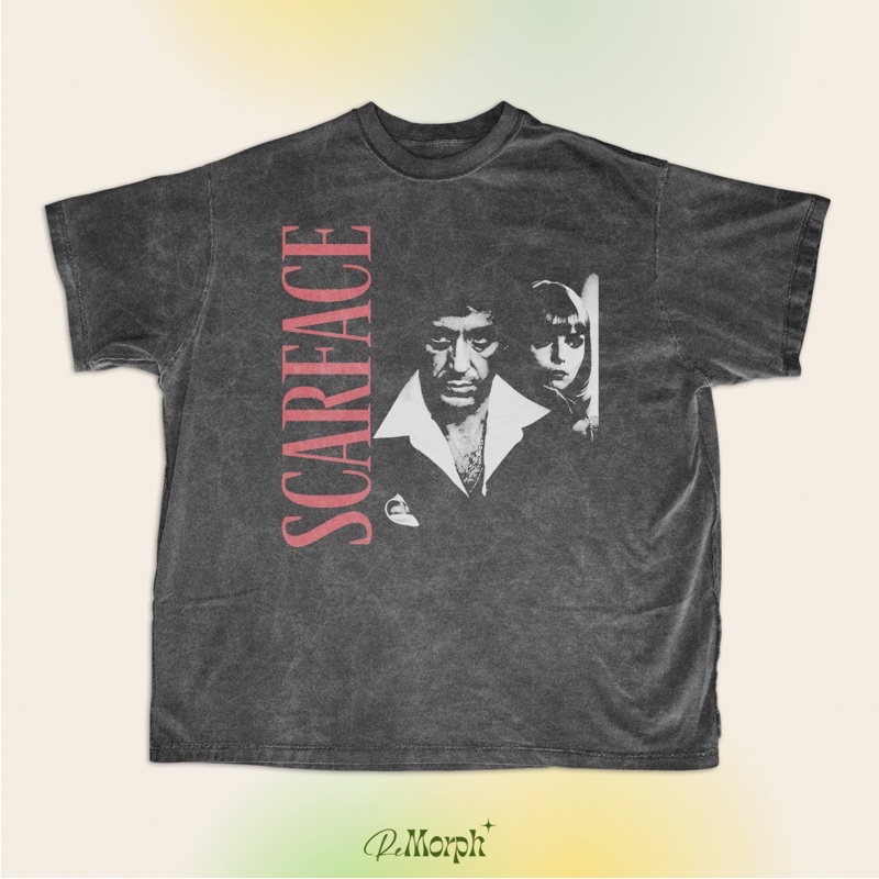 Jual SCARFACE, OVERSIZE PREMIUM HEAVY COTTON T-SHIRT WITH VINTAGE LOOK ...