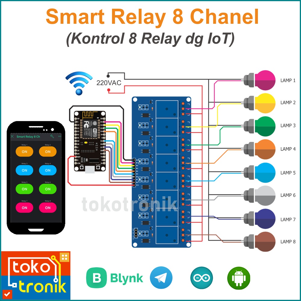 Jual Kit Kontrol Relay 8 Ch via Internet - Smart Relay 8 Ch | Shopee ...