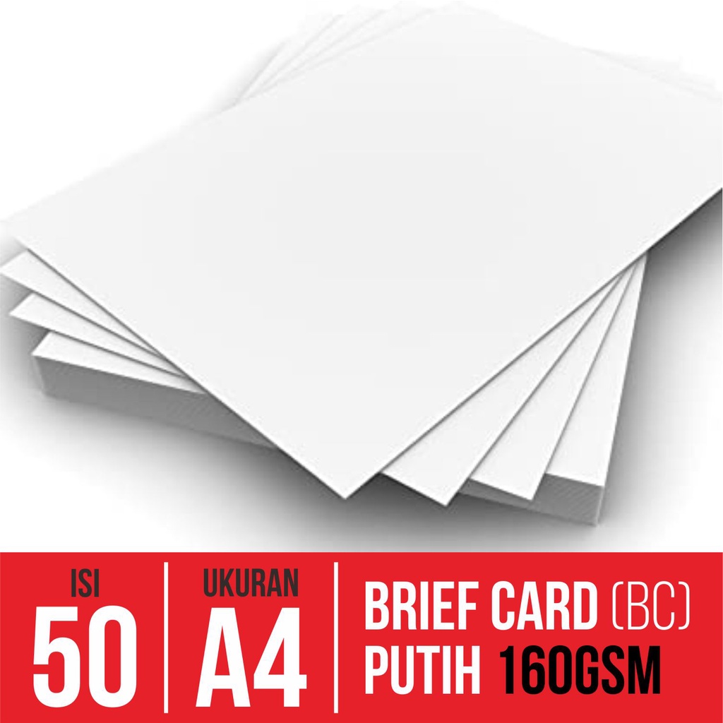 Jual Brief Card / BC Putih, Kertas Buku Gambar, Karton Putih, Manila A4 ...