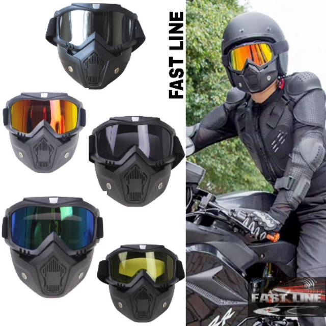 Jual KACAMATA GOGLE MASK MOTOR RETRO CAFE RACER JAP STYLE TRAIL CHOPER ...