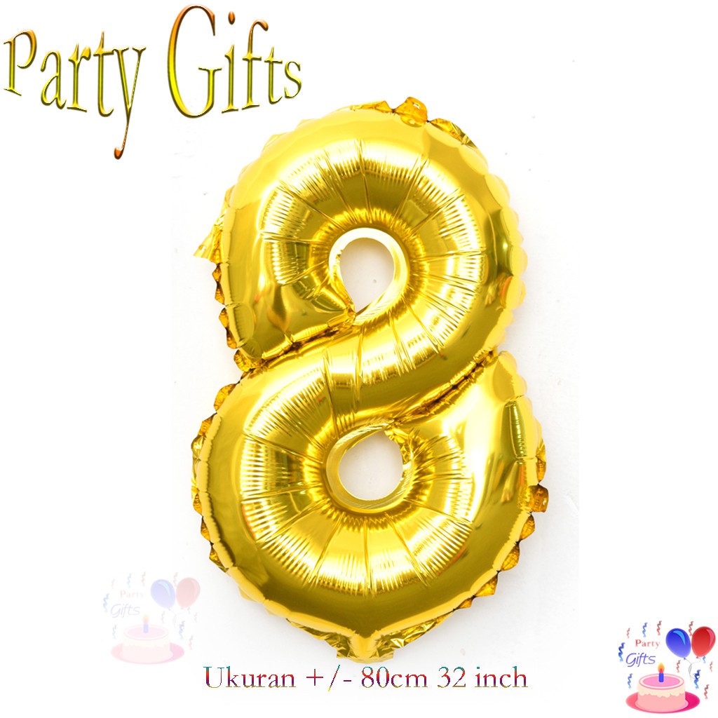 Jual Balon Angka 0-9 Warna Silver Dan Gold 32 Inch 80 Cm | Shopee Indonesia