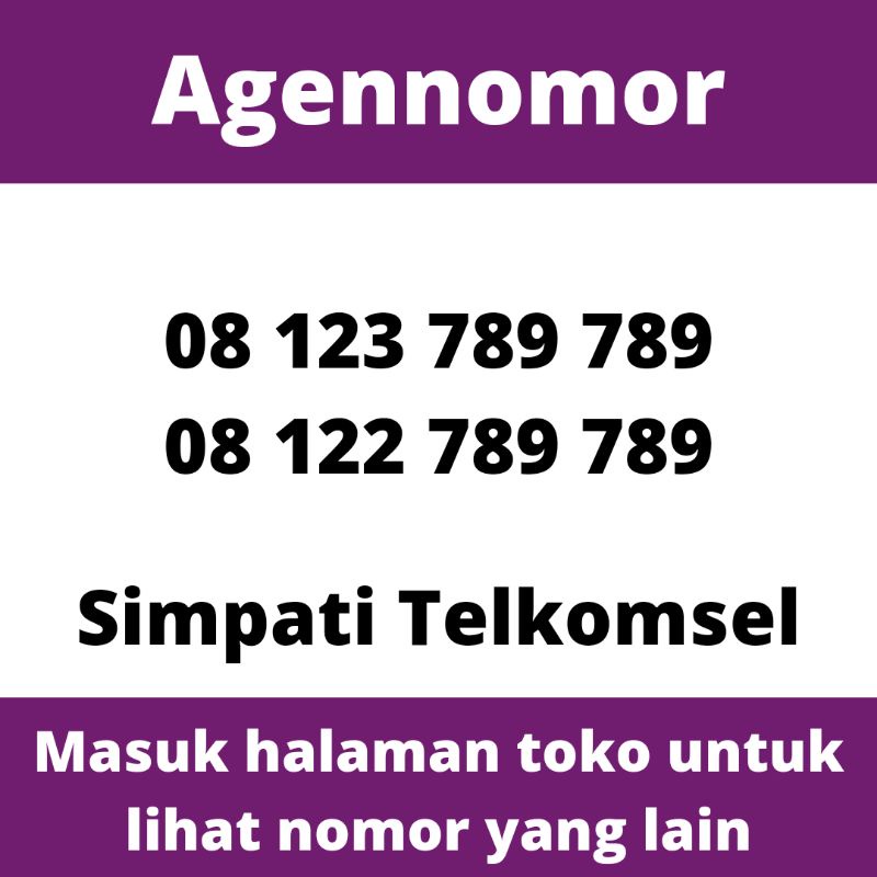 Jual simpati telkomsel kartu perdana nomor cantik 08 123 789 789 isi ulang pra bayar 11 digit ...