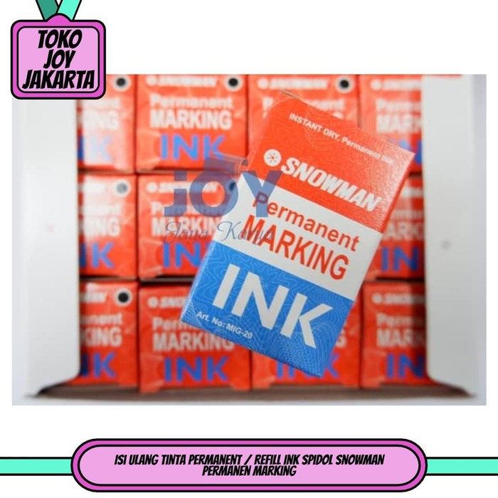 Jual Isi Ulang Tinta Permanent / Refill Ink Spidol Snowman Permanen ...