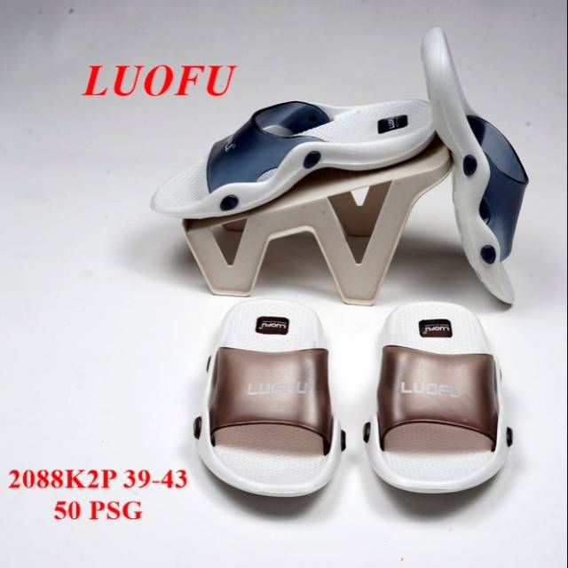 Jual Sandal luofu 2088 k2p/h - sandal selop pria | Shopee Indonesia