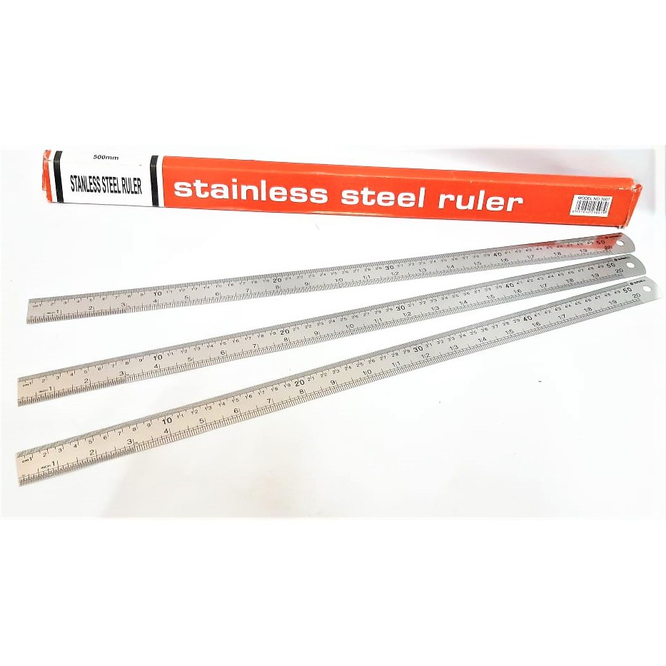 Jual PENGGARIS MISTAR BESI 50 CM GARISAN STAINLESS STEEL RULER | Shopee ...