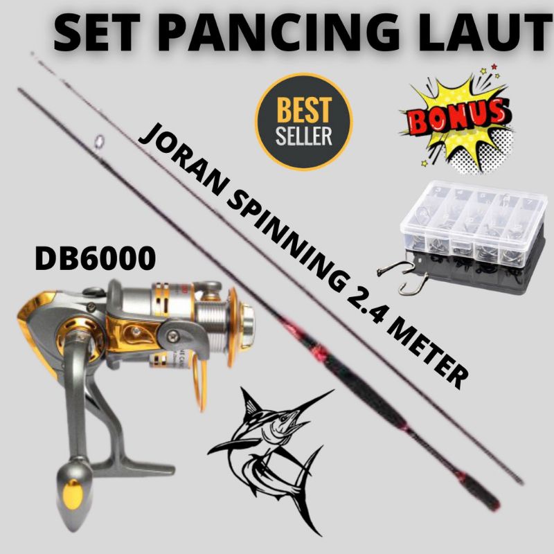 Jual Set Joran Pancing Laut Kekuatan 20kg Joran Pancing 240cm | Shopee ...