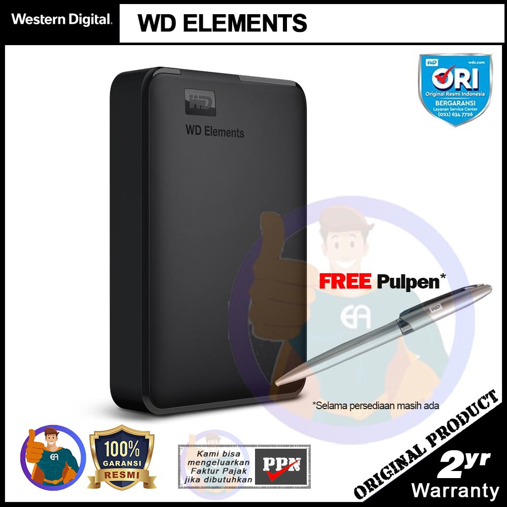 Jual WD Elements 5TB / WD Element Hardisk Eksternal | Shopee Indonesia