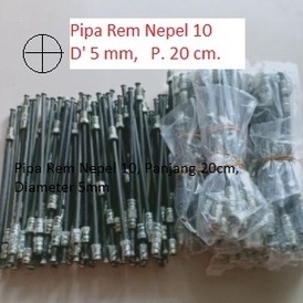 Jual Pipa selang Minyak Rem Besi Nepel 10. Diameter 5 mm Panjang 20 cm ...