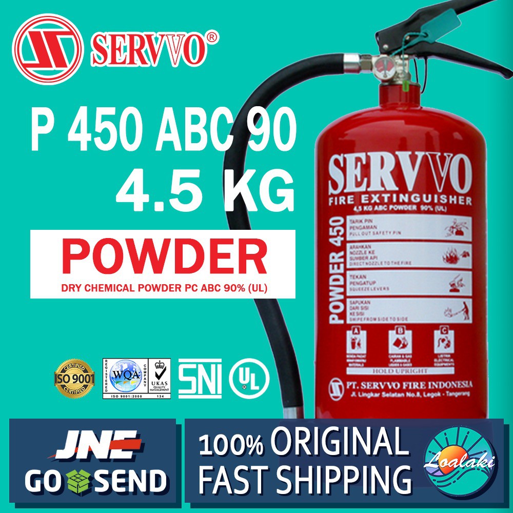 Jual SERVVO 4.5KG P450 ABC90 Powder Tabung Alat Pemadam Api Kebakaran ...