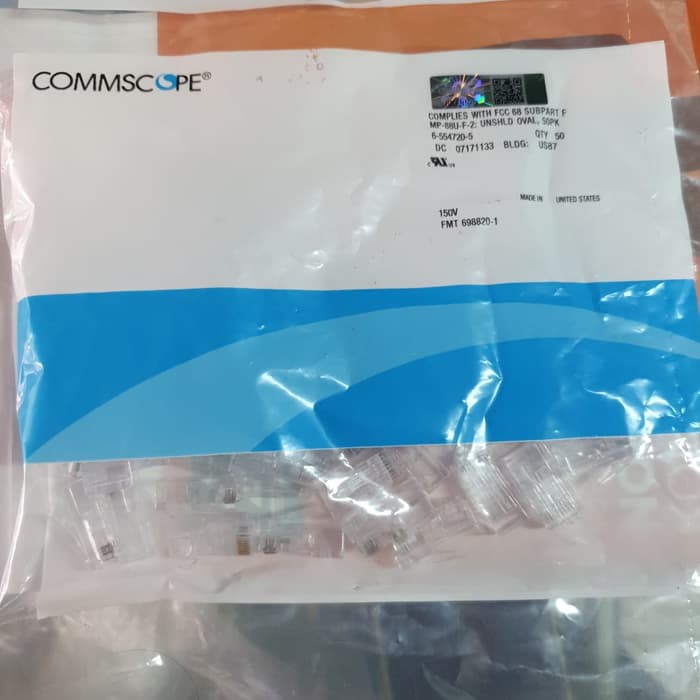 Jual AMP COMMSCOPE CONNECTOR RJ45 RJ 45 RJ-45 CAT5E CAT 5E ORIGINAL ...