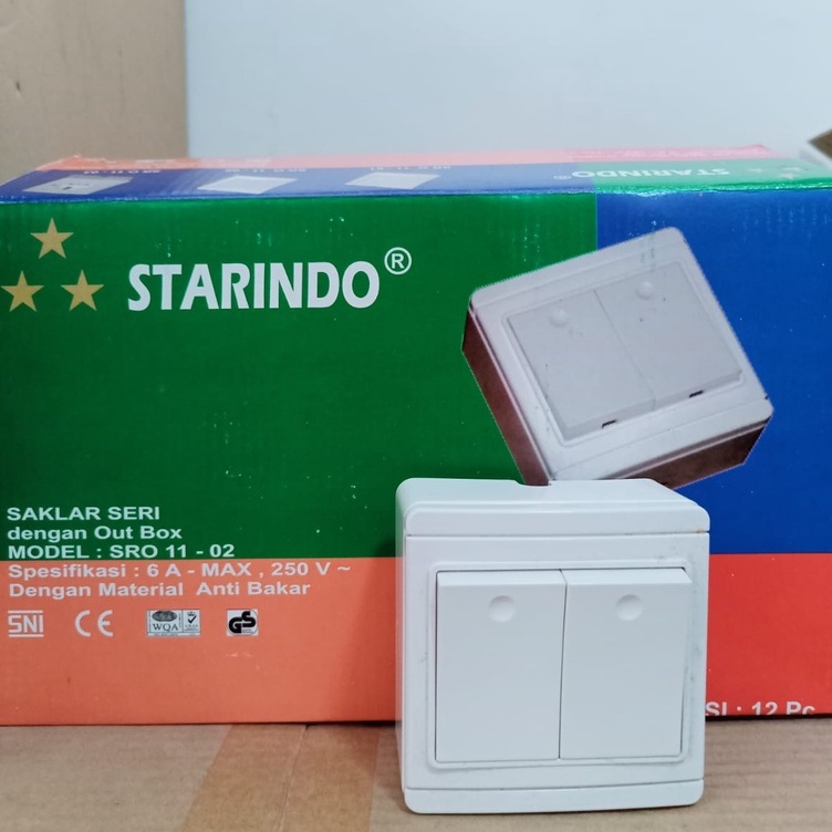 Jual STARINDO saklar engkel dua steker MURAH gang switch OUTBOX ...