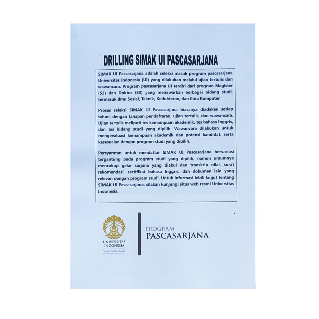 Jual MODUL BIMBEL SIMAK UI PASCASARJANA S2 2024 | Shopee Indonesia