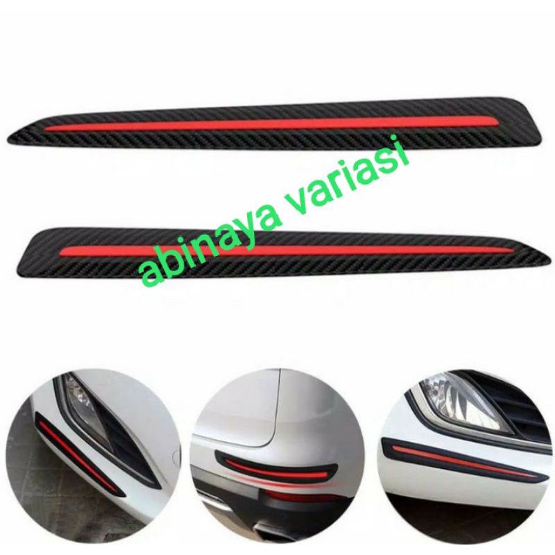 Jual Sticker Carbon Lis Merah Bumper Mobil HRV Pelindung Anti Lecet ...