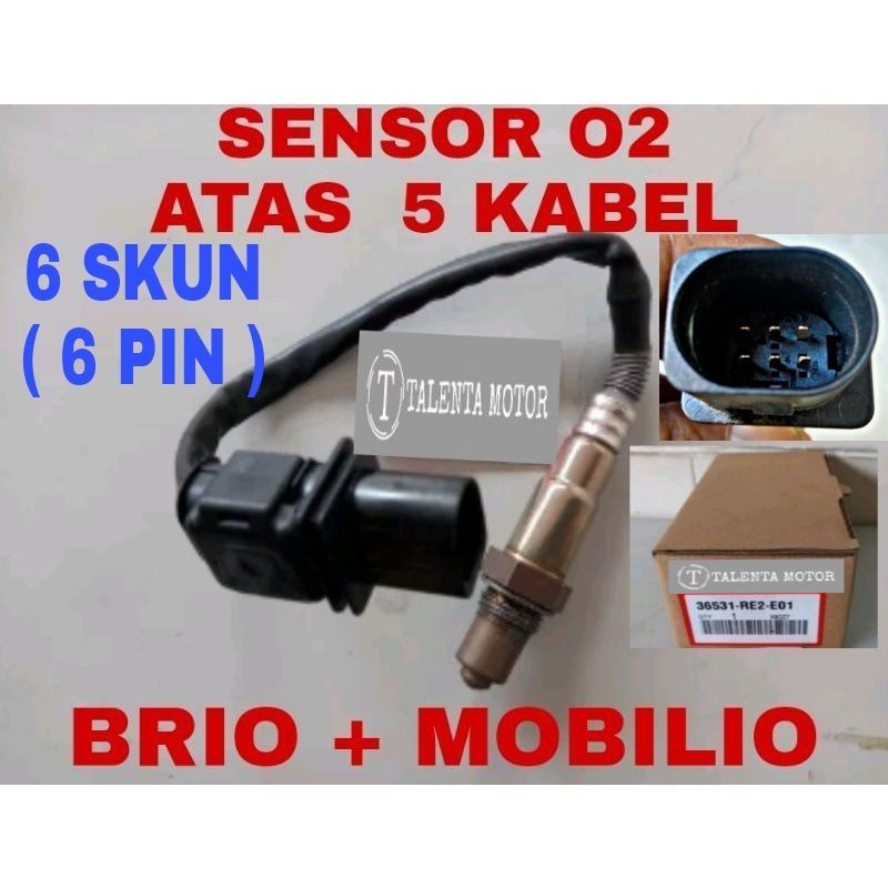 Jual SENSOR 02 ATAS 5 KABEL 6 PIN O2 BRIO MOBILIO BAGIAN ATAS / DEPAN ...