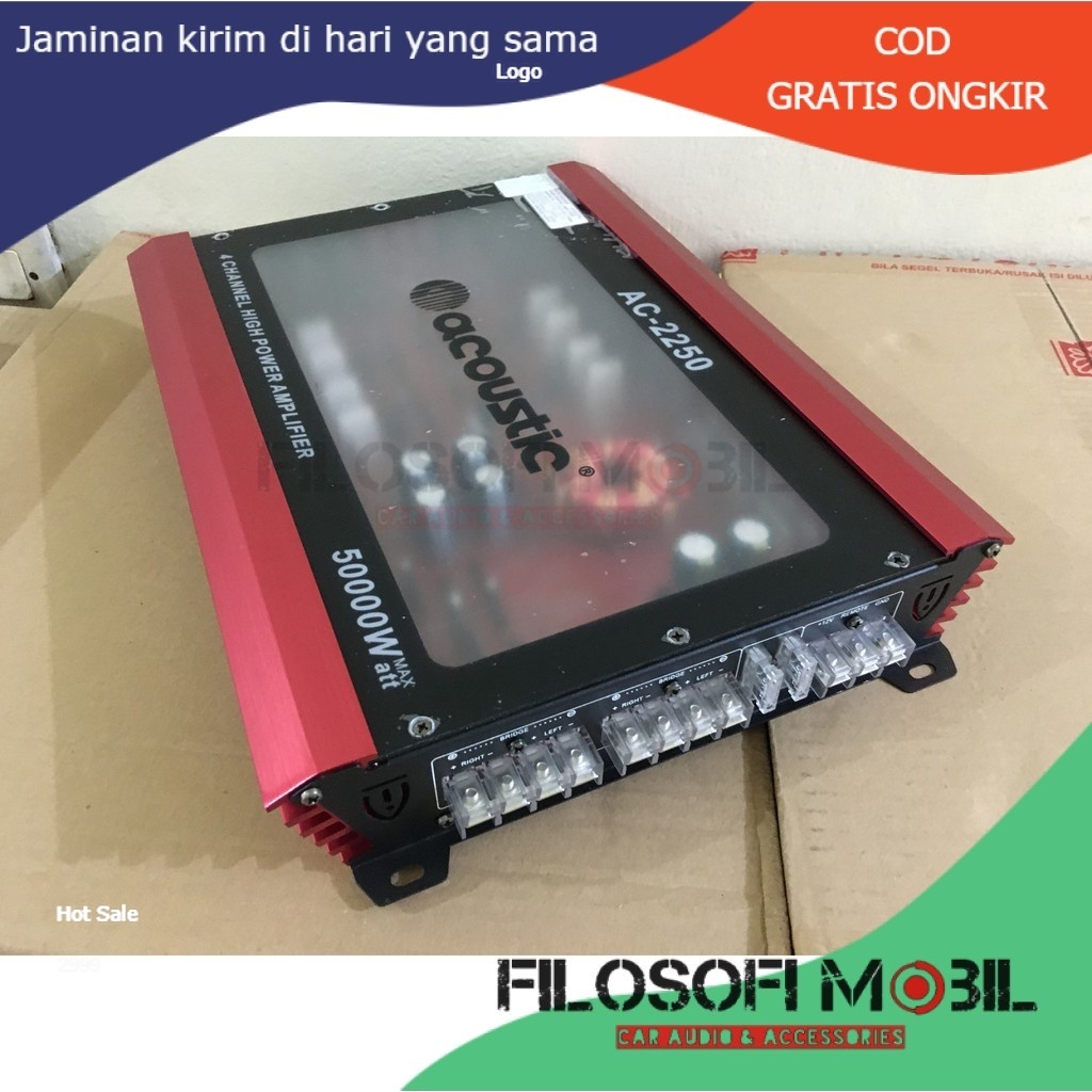 Jual Acoustic AC2250 Power Amplifier Mobil 4 channel Mosfet High power ...