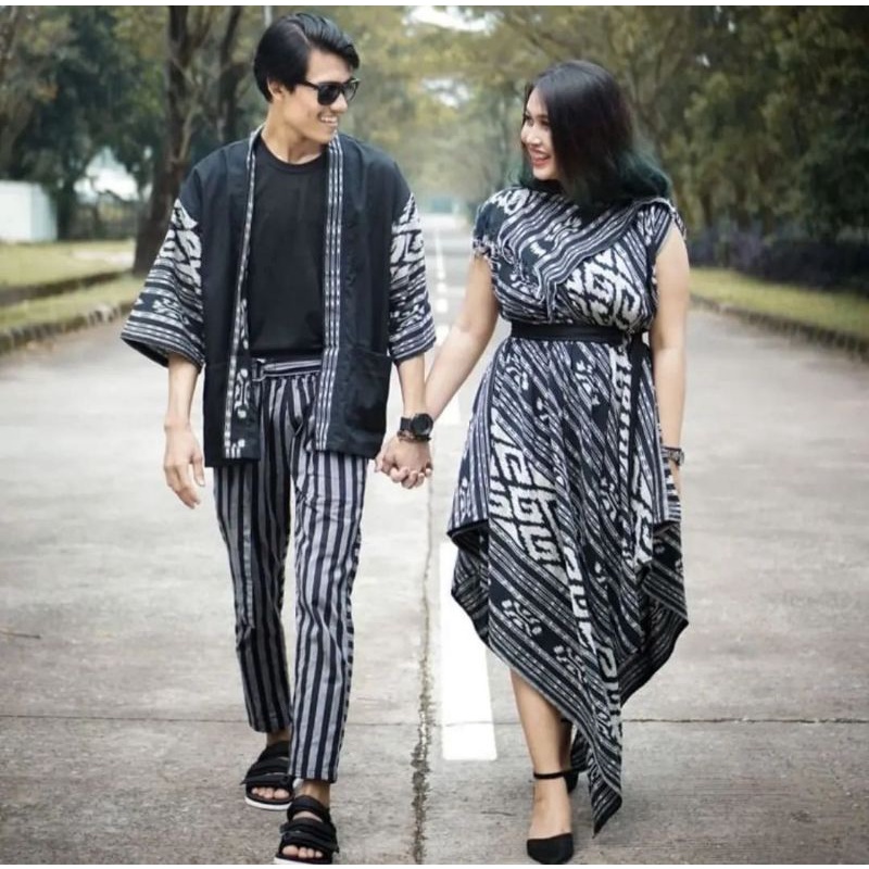 Jual set couple kimono etnik - couple baju tenun - couple baju prewedding - couple baju kekinian ...
