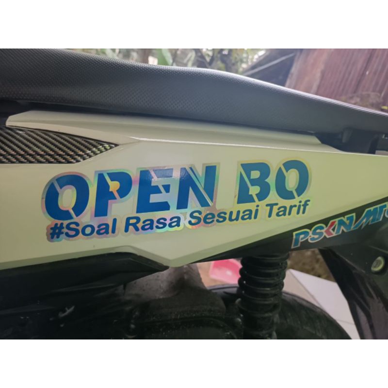 Jual sticker open BO cutting sticker hologram sticker viral buat motor ...
