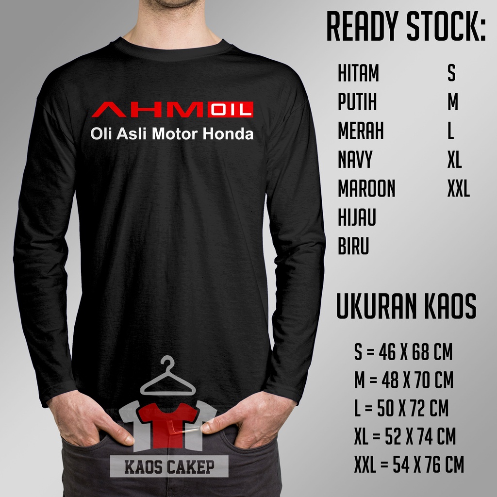 Jual Kaos AHM Oil Oli Asli Motor Honda Lengan Panjang Baju Perusahaan | Shopee Indonesia