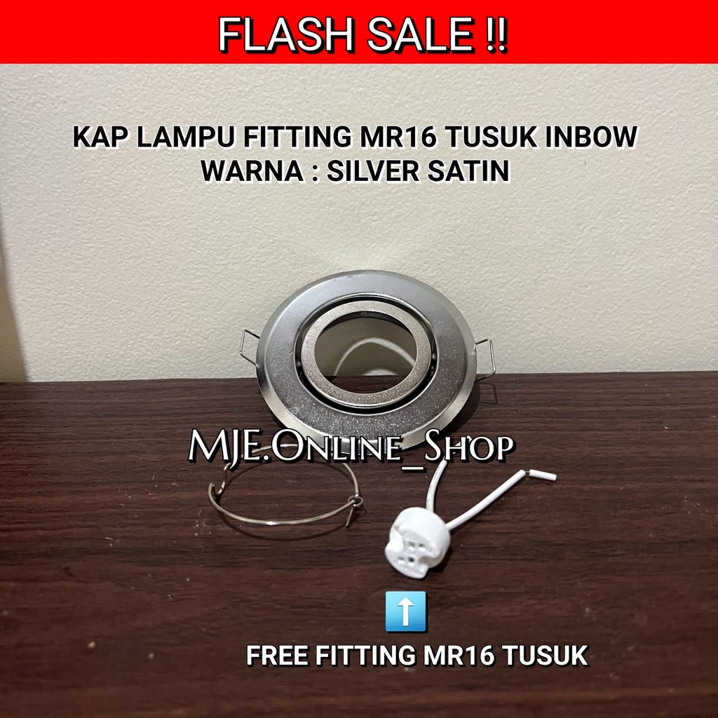 Jual KAP LAMPU FITTING MR16 TUSUK SILVER SATIN DOWNLIGHT HALOGEN RUMAH ...