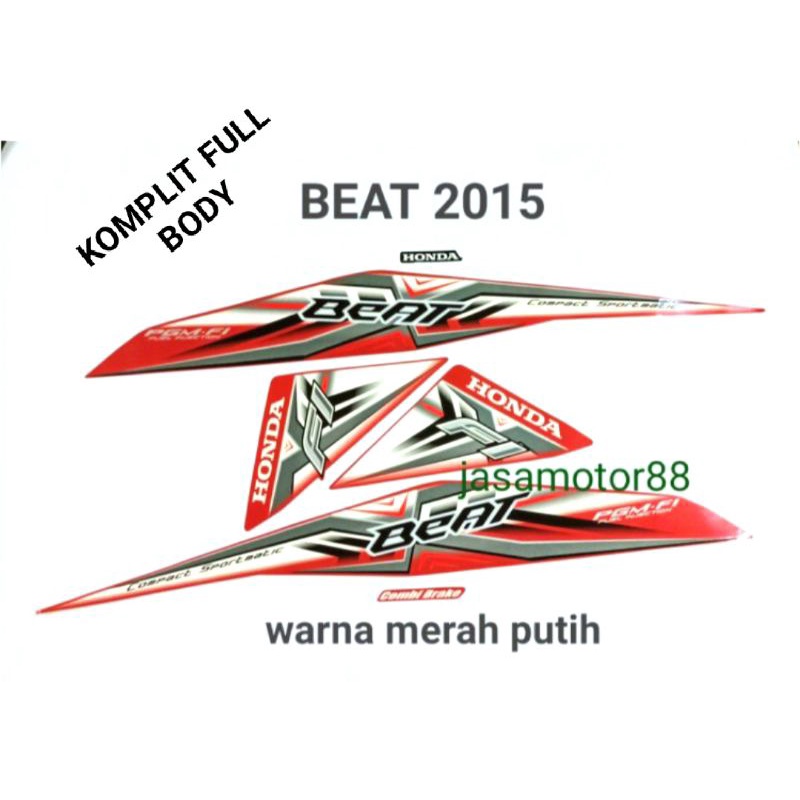 Jual LIS STRIPING STIKER HONDA BEAT 2015 WARNA MERAH PUTIH | Shopee ...