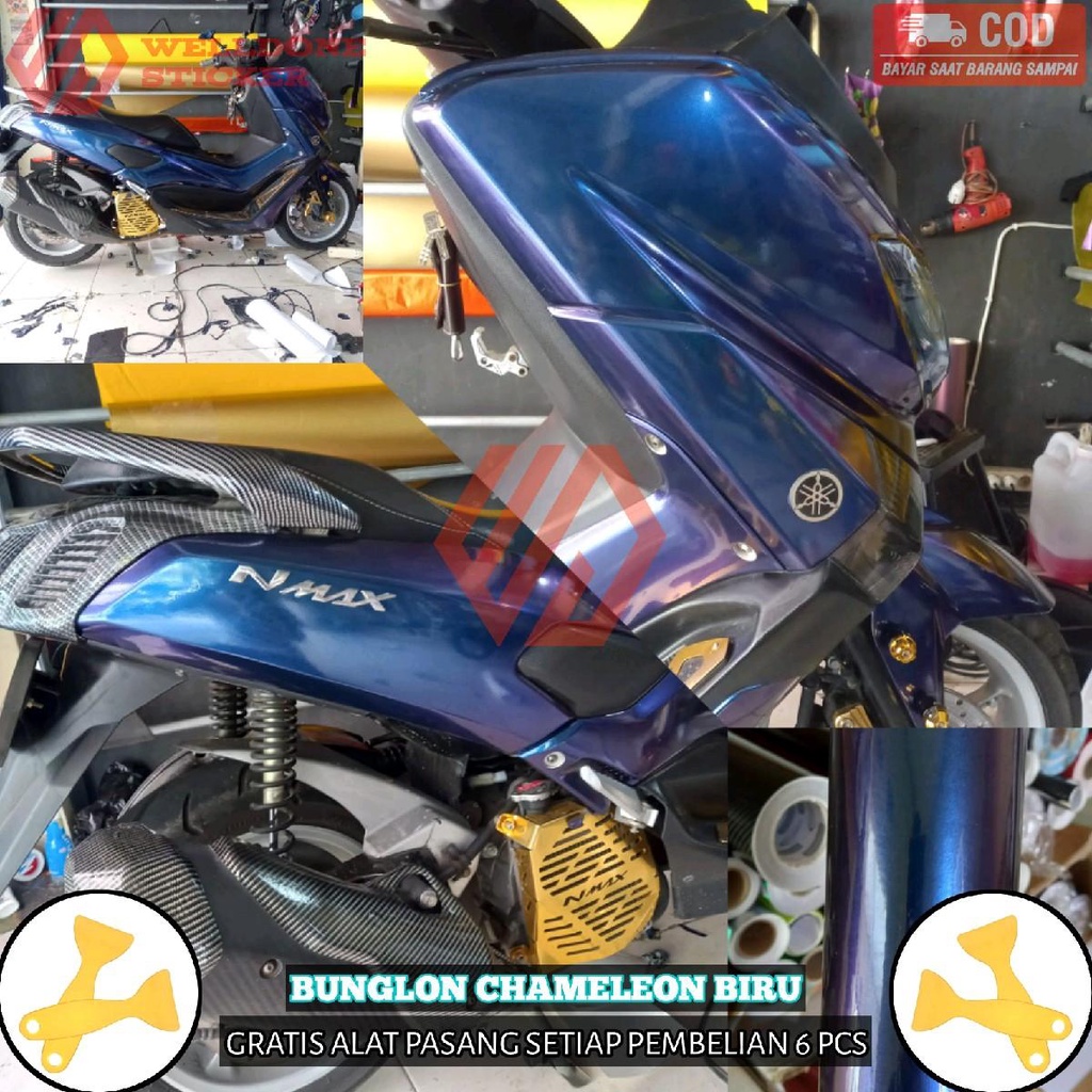 Jual Stiker skotlet motor/mobil Bunglon aurora biru/Bunglon chameleon ...